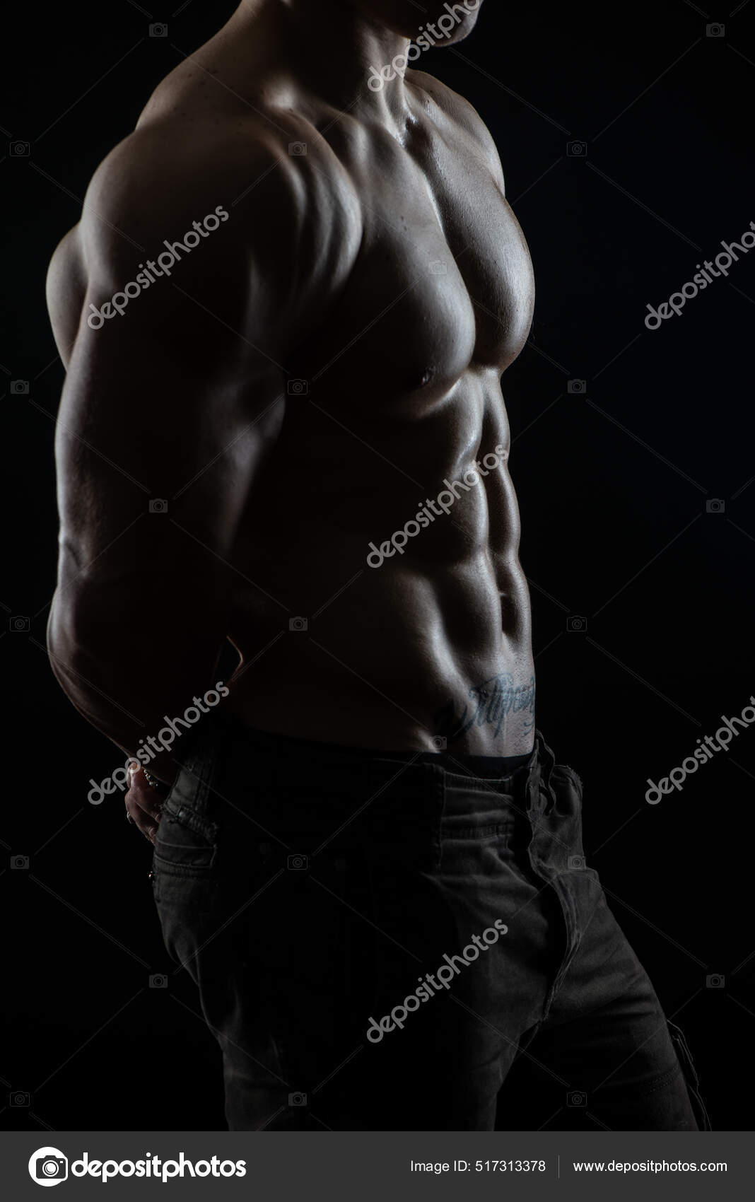Muscled Male Torso Six Pack — Stock Photo © vishstudio #517313378