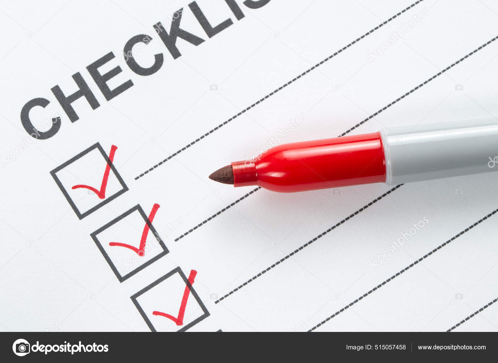 Checklist box with red marker pen — Stock Photo © shirotie #515057458