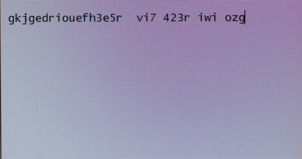 Monitor Cloeup Empty Document Blinking Cursor Typing Random Characters ... Monitor Cloeup Empty Document Blinking Cursor Typing Random Characters ...