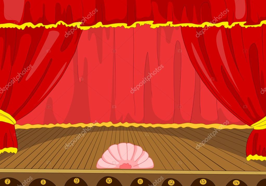 Animado: telon de teatro | dibujos animados de escenario de teatro ...