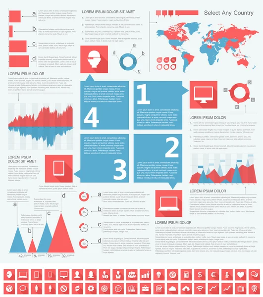 Big colorful set of infographic business elements in vector format ...