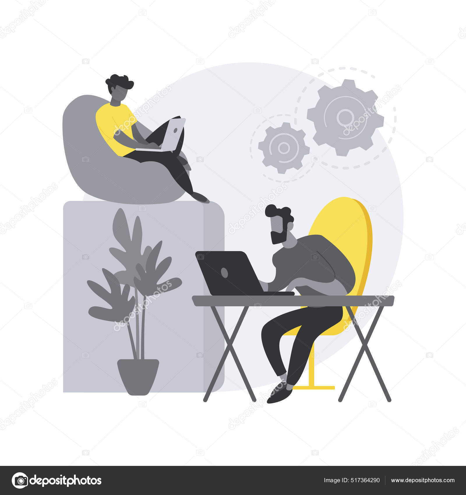 Modern workplace abstract concept vector illustration. Stock Vector by ...