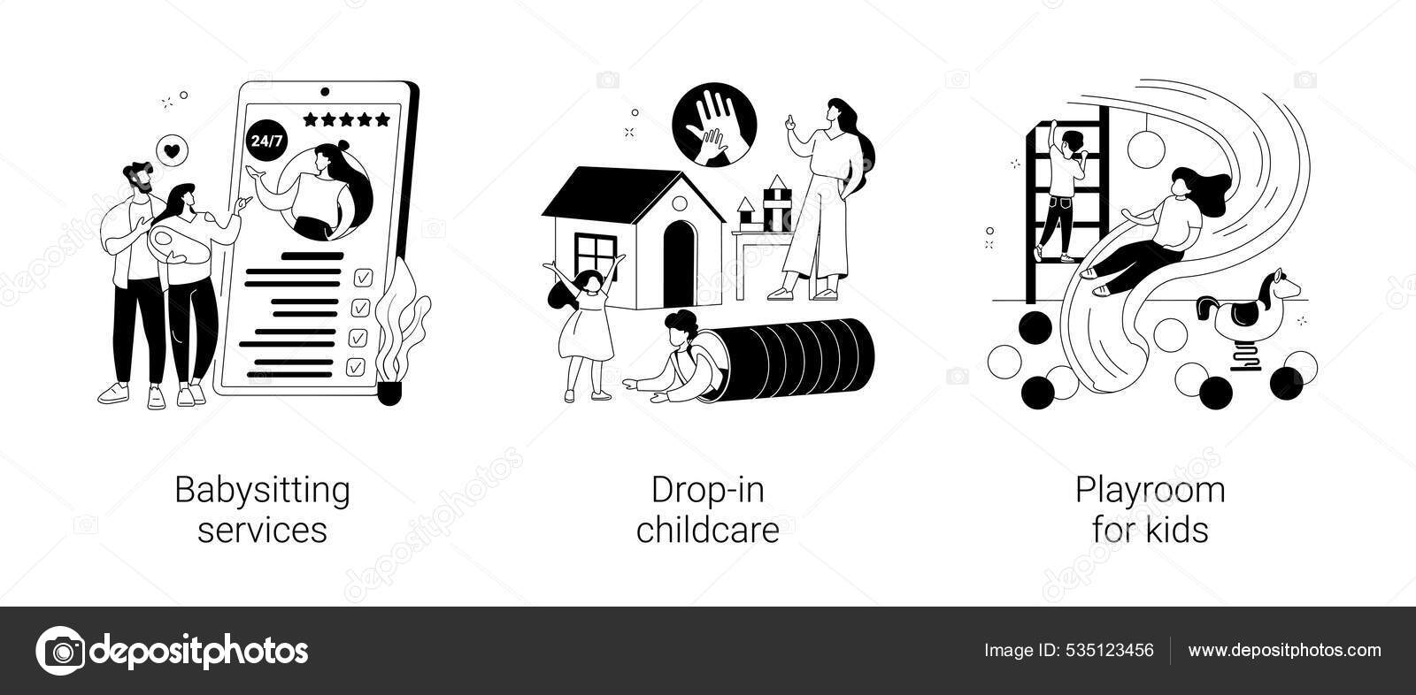 Childcare services abstract concept vector illustrations. Stock Vector ...