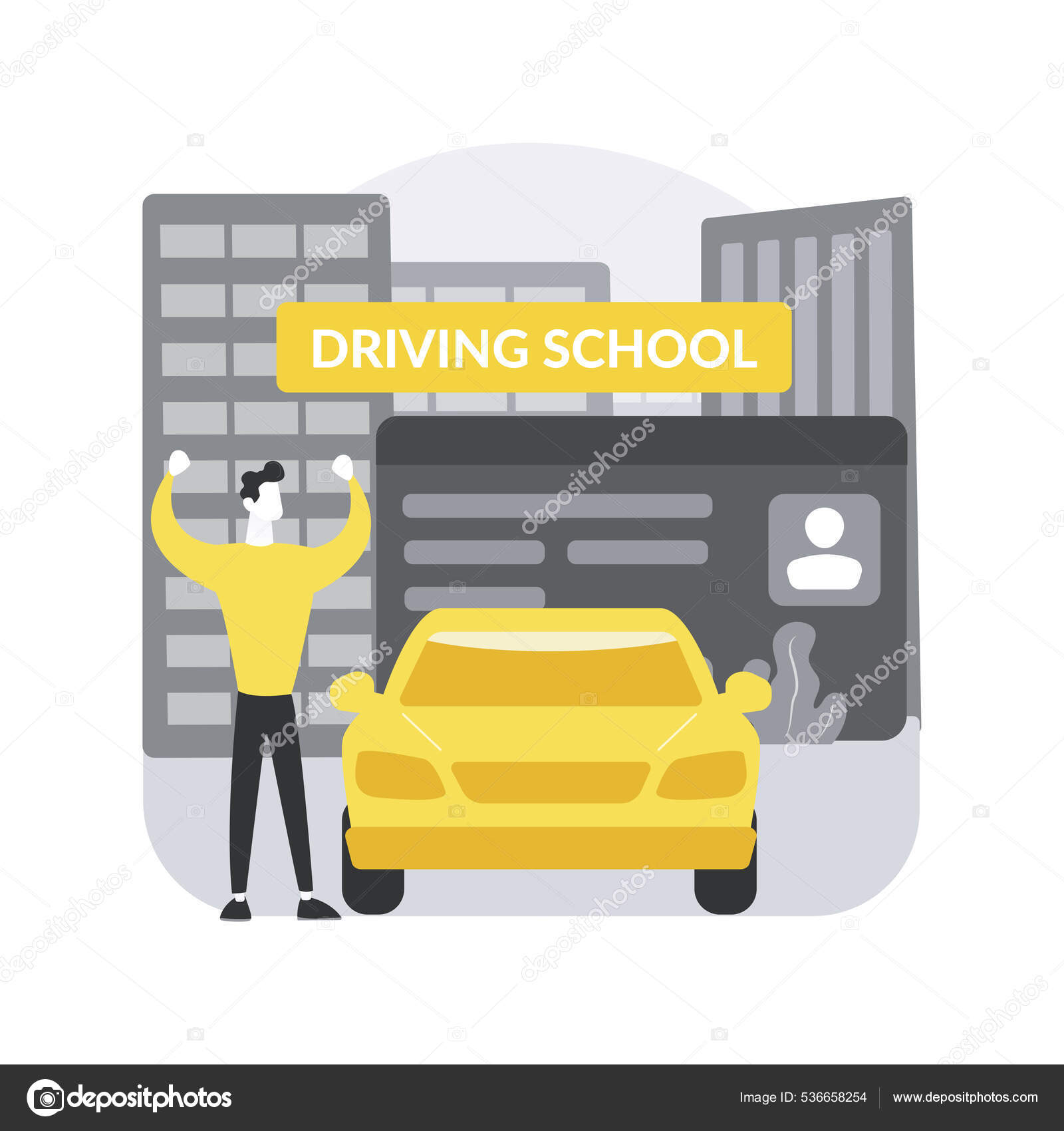 Driving lessons abstract concept vector illustration. Stock Vector by ...