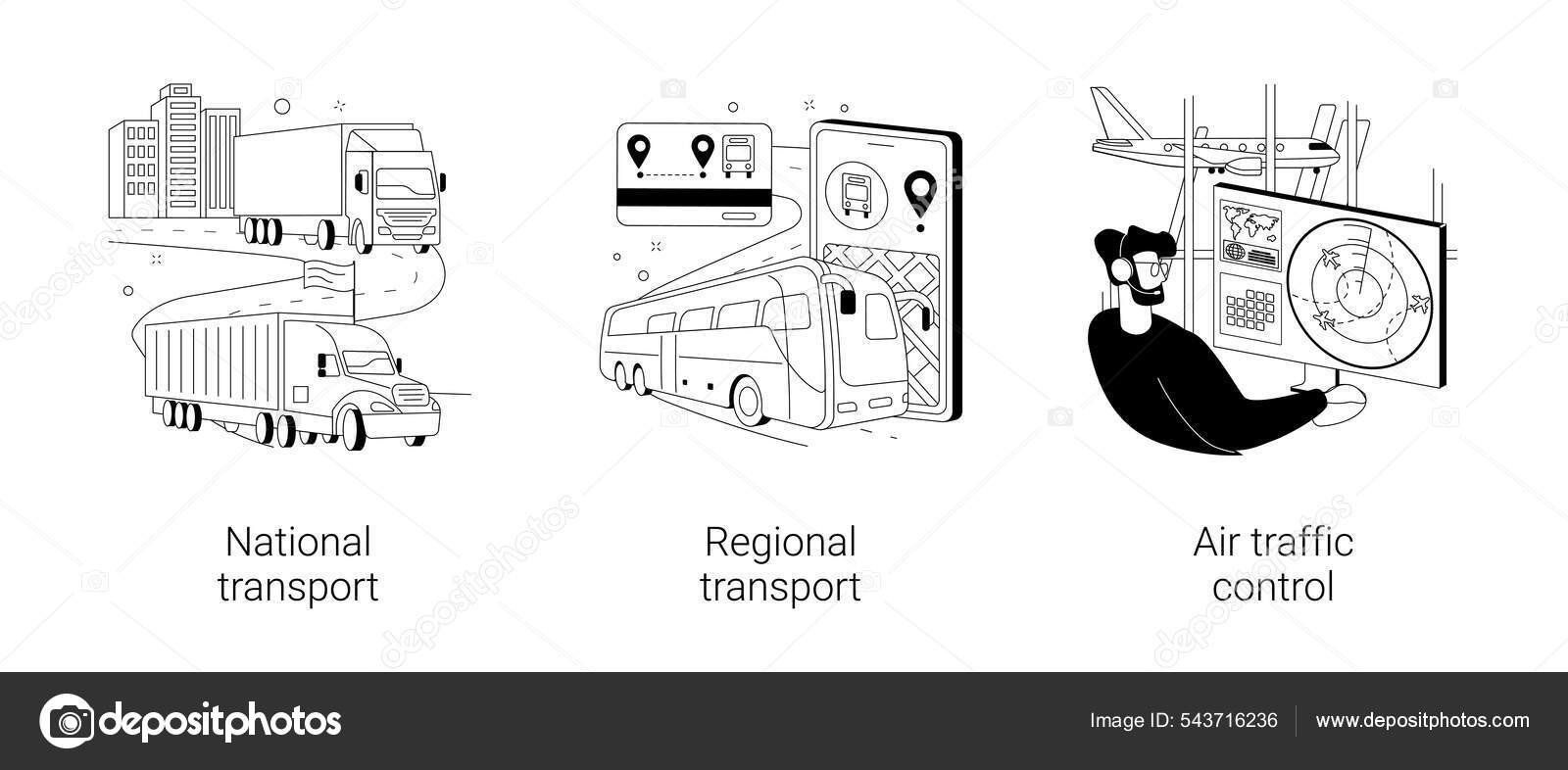 Transportation system abstract concept vector illustrations. Stock ...