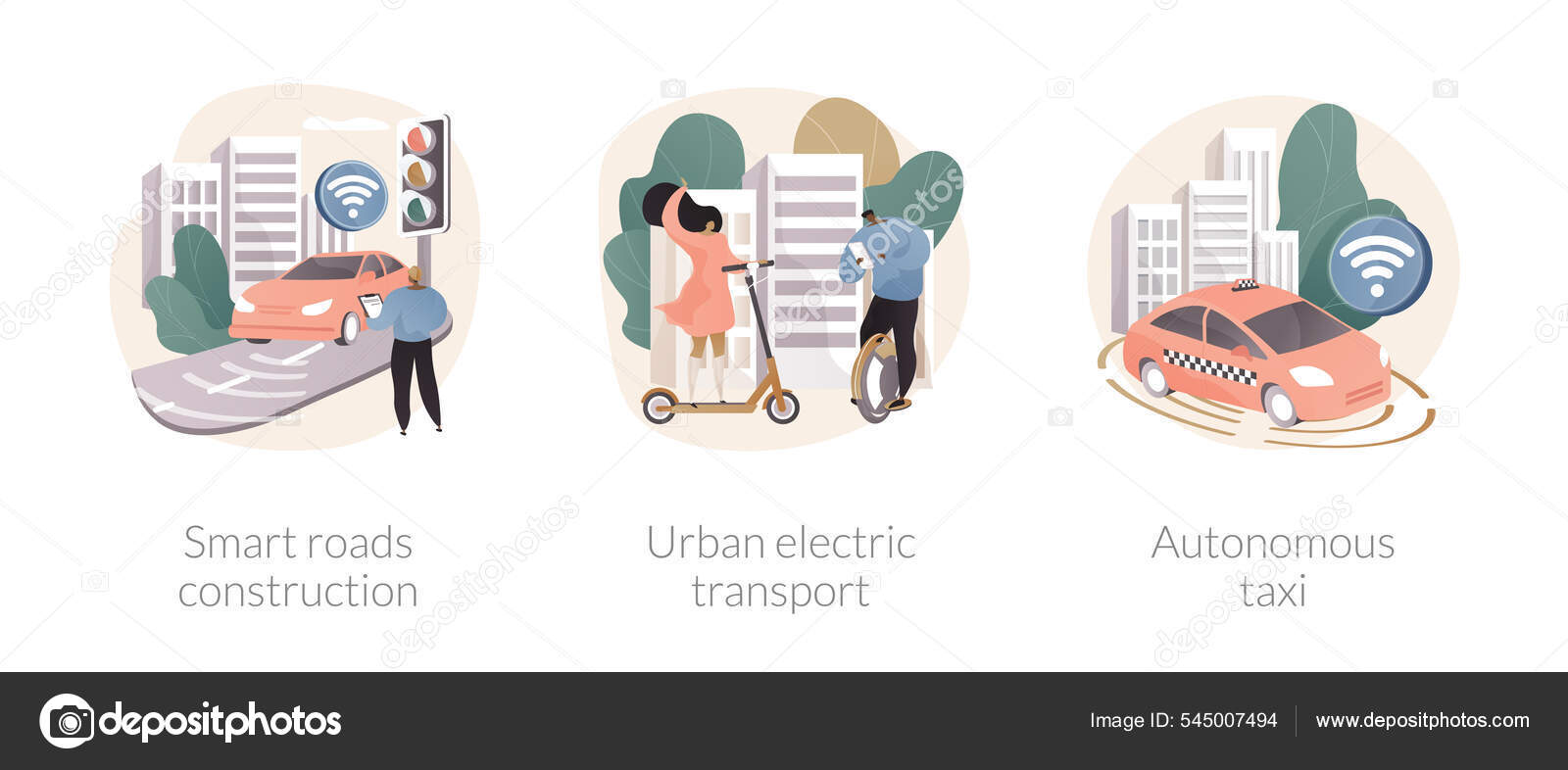 IoT city transport abstract concept vector illustrations. Stock Vector ...