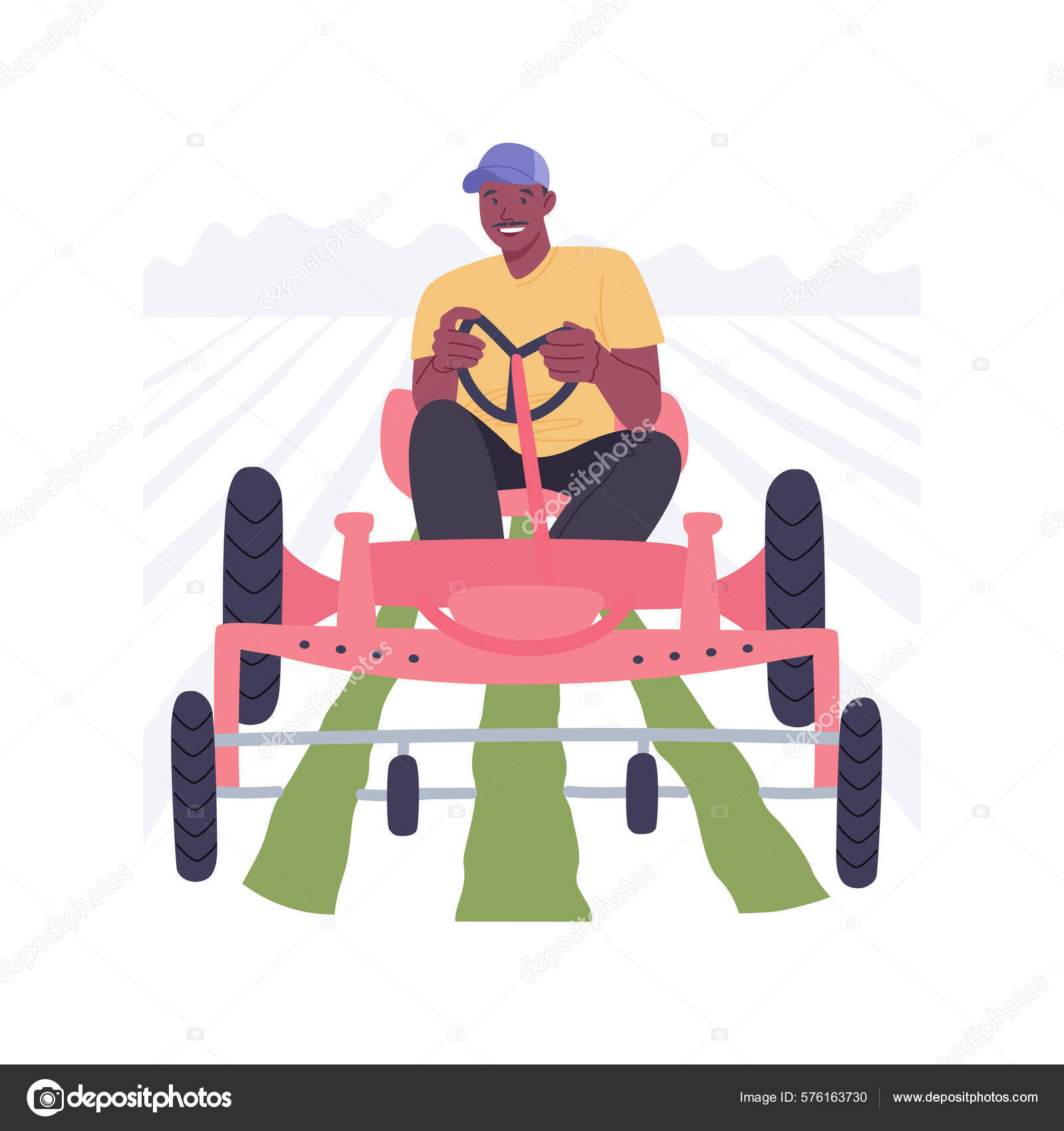 Mechanical Cultivation Isolated Cartoon Vector Illustrations Farmer ...