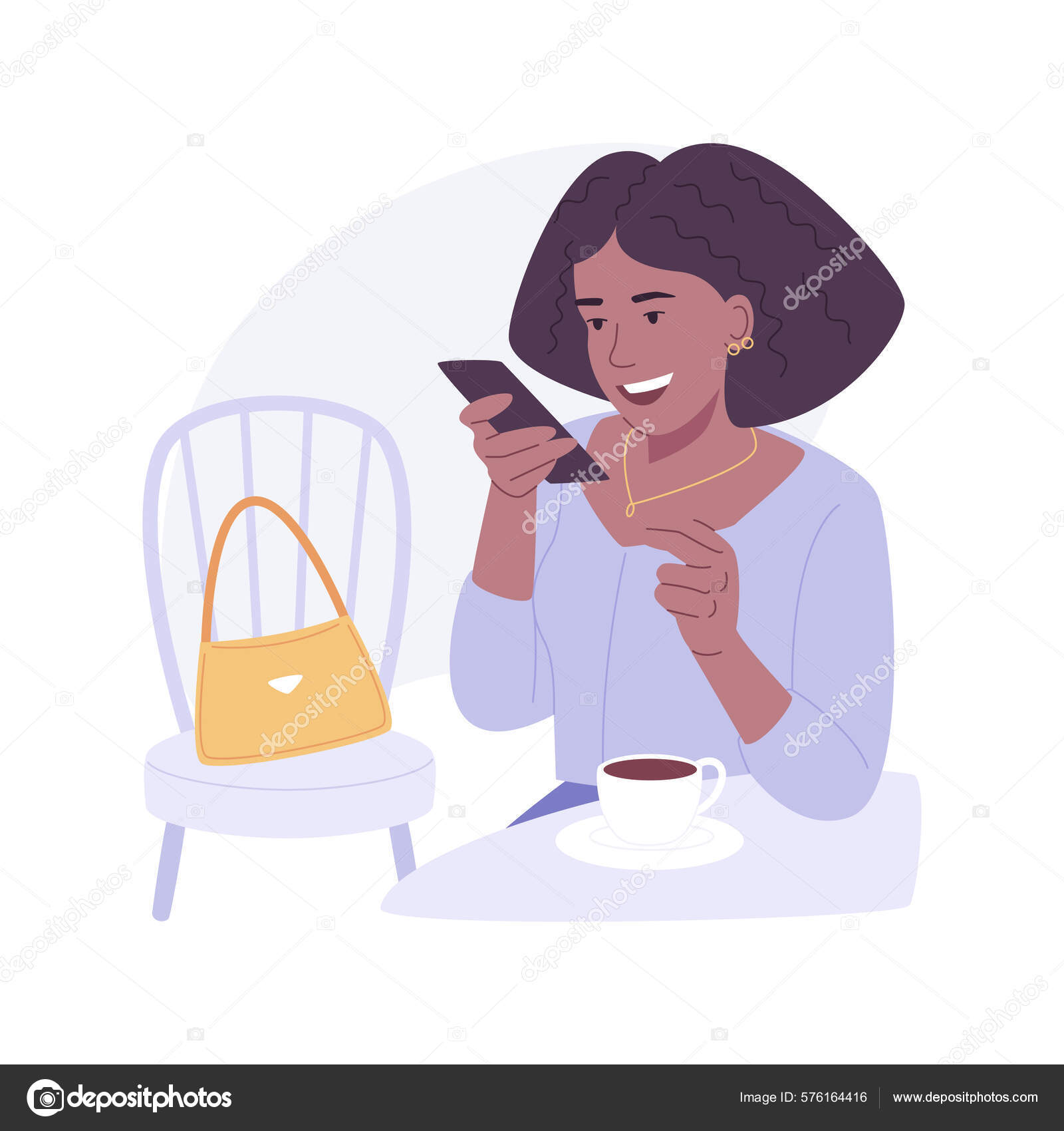 Calling Friends Isolated Cartoon Vector Illustrations Beautiful Girl ...