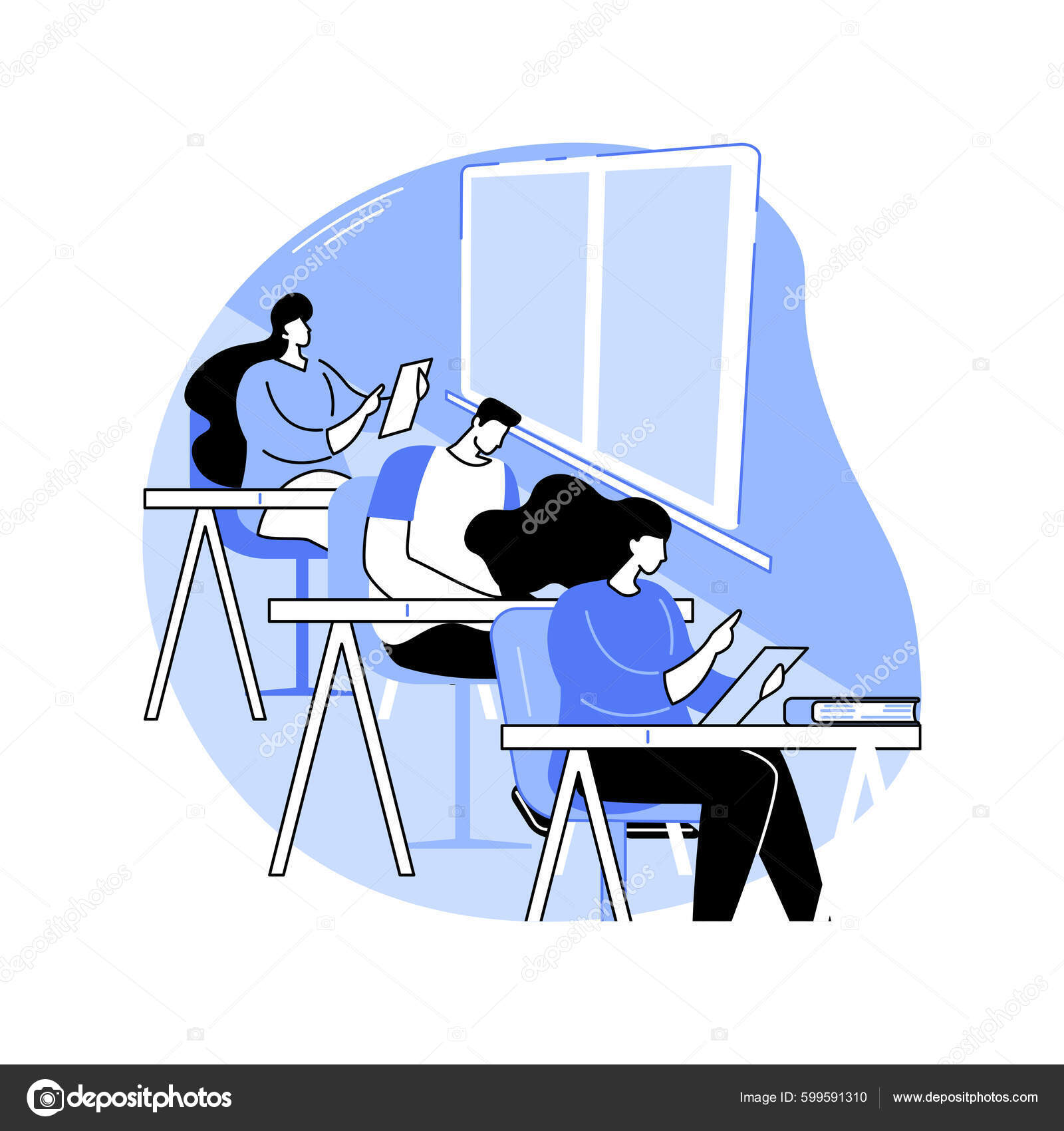 Take Standardized Test Isolated Cartoon Vector Illustrations Group ...