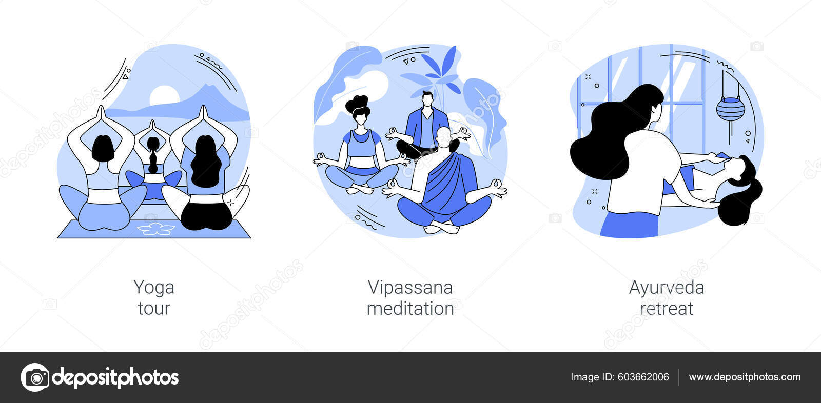 Wellbeing Tour Isolated Cartoon Vector Illustrations Set Diverse People ...
