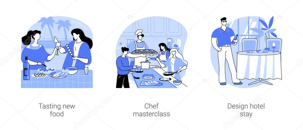 Gastronomy Tour Isolated Cartoon Vector Illustrations Set Tasting New ...