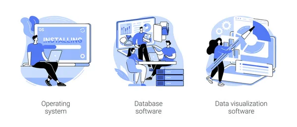 Enterprise Software Abstract Concept Vector Illustration Set Back End ...