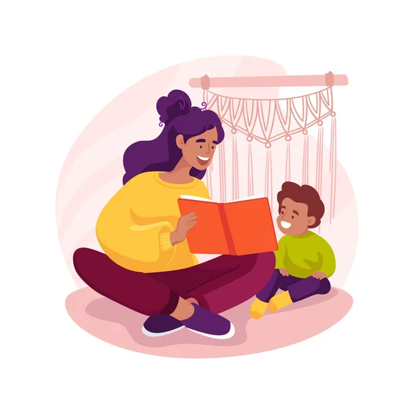 Billede Historiefortælling Isoleret Tegneserie Vektor Illustration Barn ...