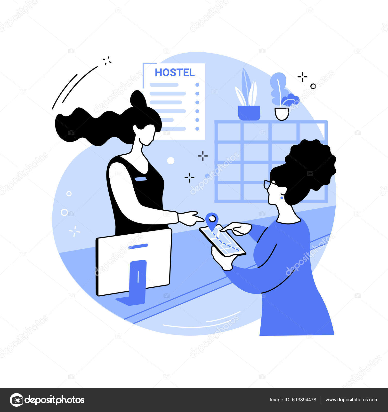 Hostel Customer Service Isolated Cartoon Vector Illustrations Hostel ...