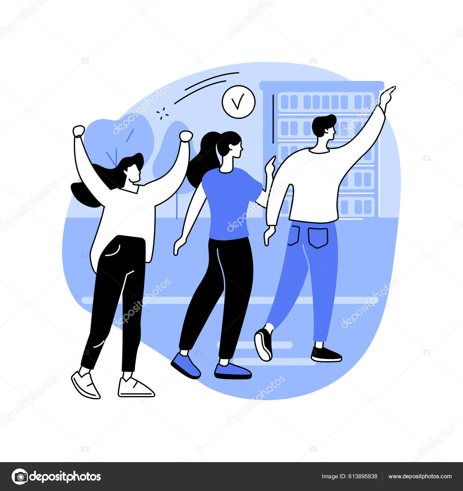 Komplette Aufgaben Isolierte Cartoon Vektor Illustrationen Gruppe ...