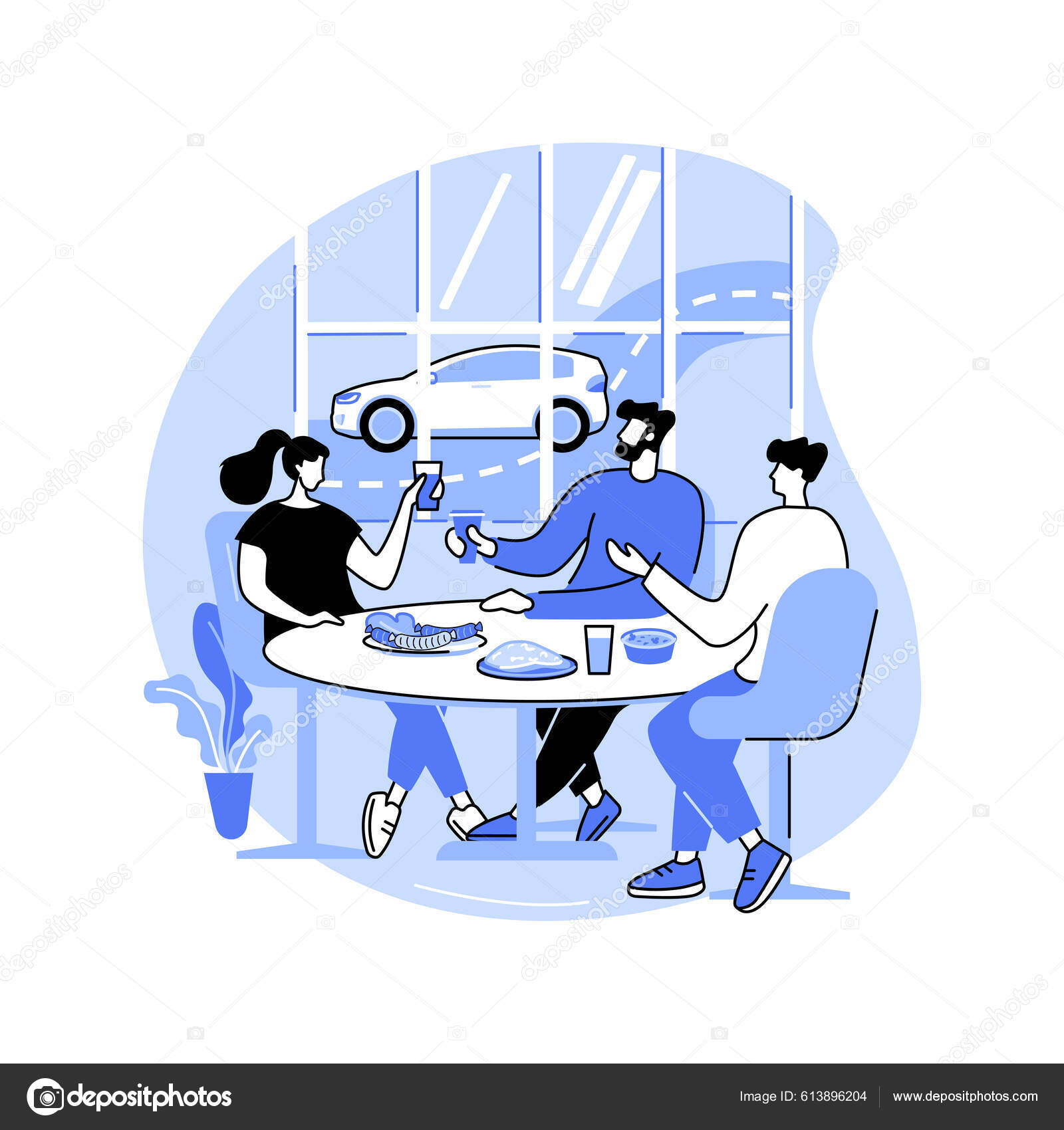 Área Descanso Ilustraciones Vectoriales Dibujos Animados Aislados Grupo ...