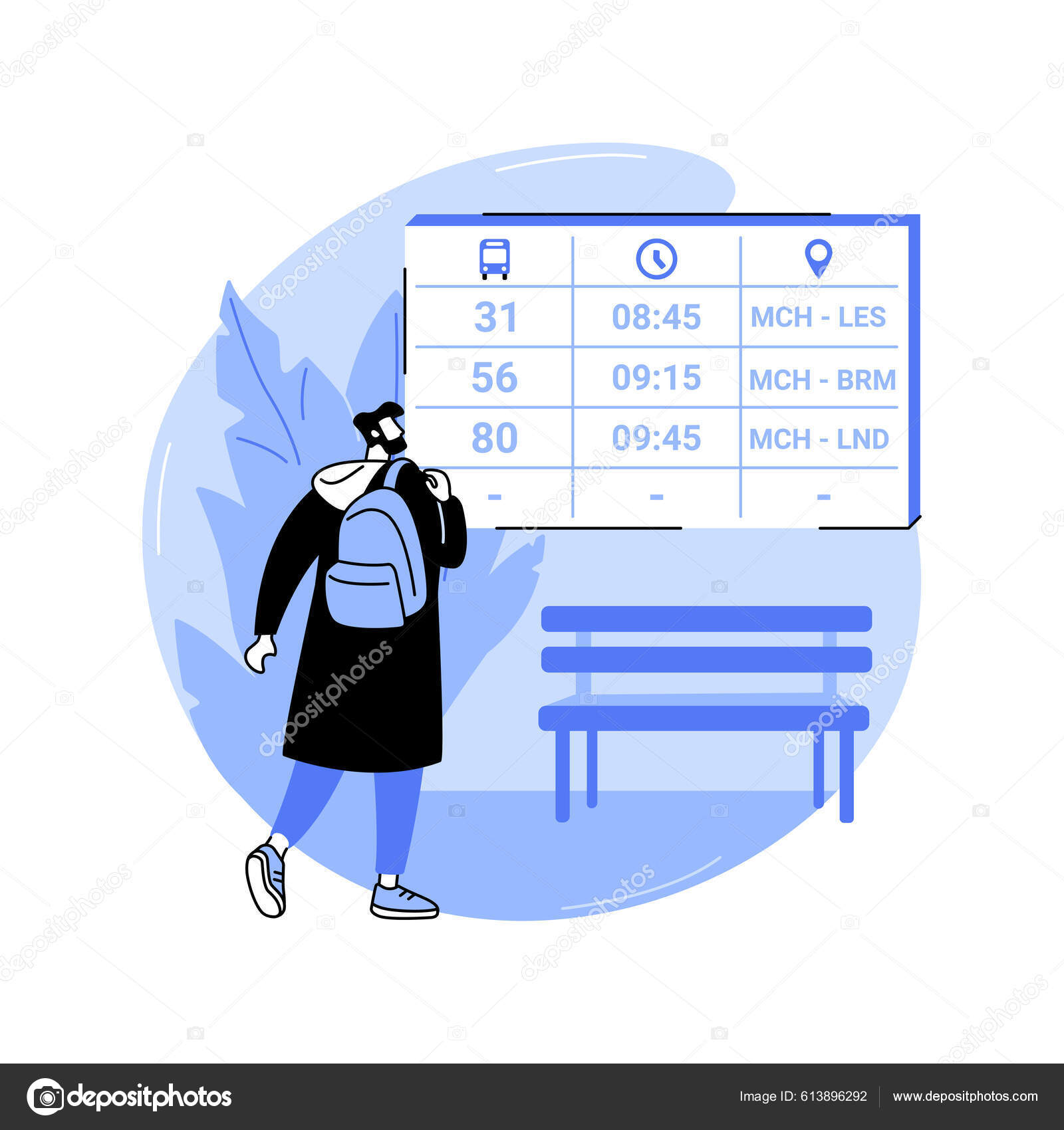 Información Parada Autobús Mostrar Ilustraciones Vectoriales Dibujos ...