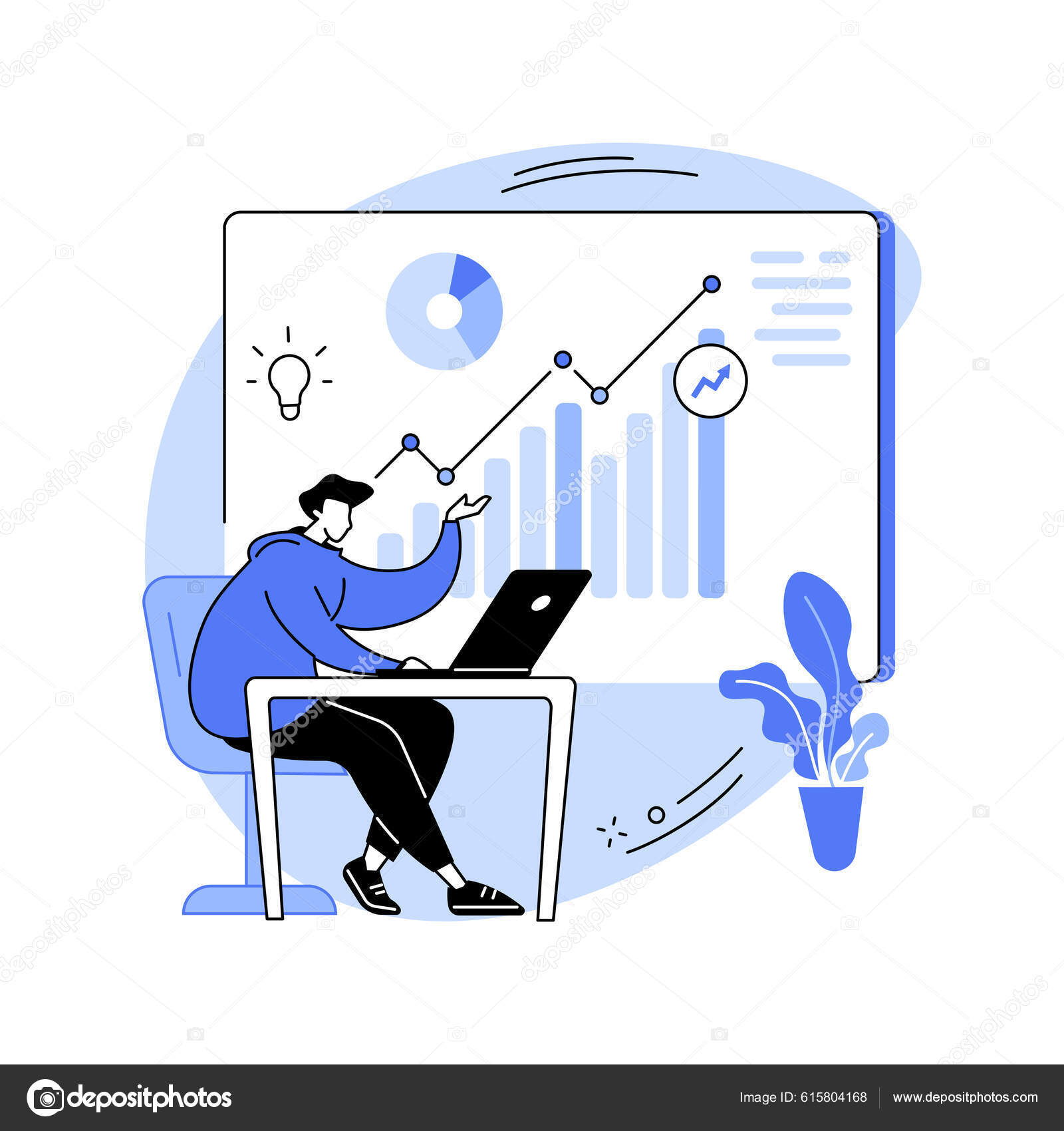Collecting Information Isolated Cartoon Vector Illustrations Man ...