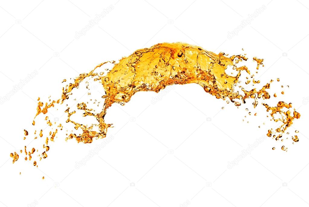 Orange water splash isolated on white — Stock Photo © artjazz #36153339