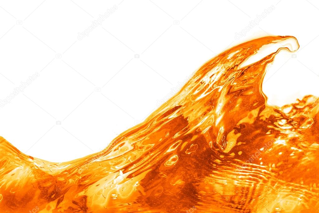 Orange water splash isolated on white Stock Photo by ©artjazz 40032593