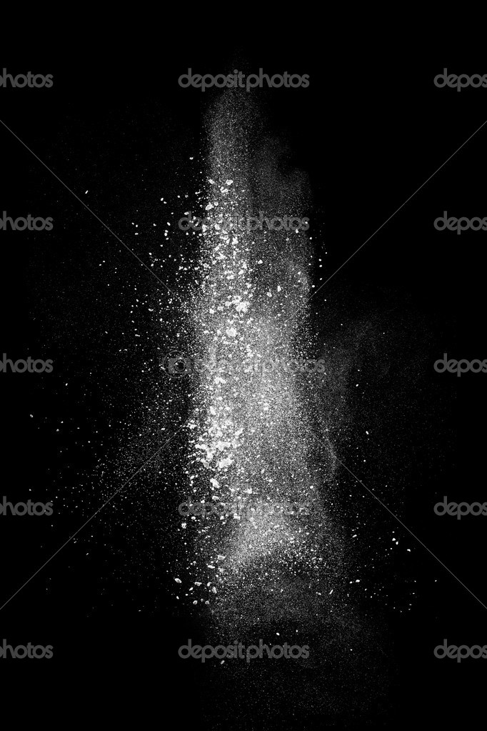 White powder explosion isolated on black Stock Photo by ©artjazz 45120313