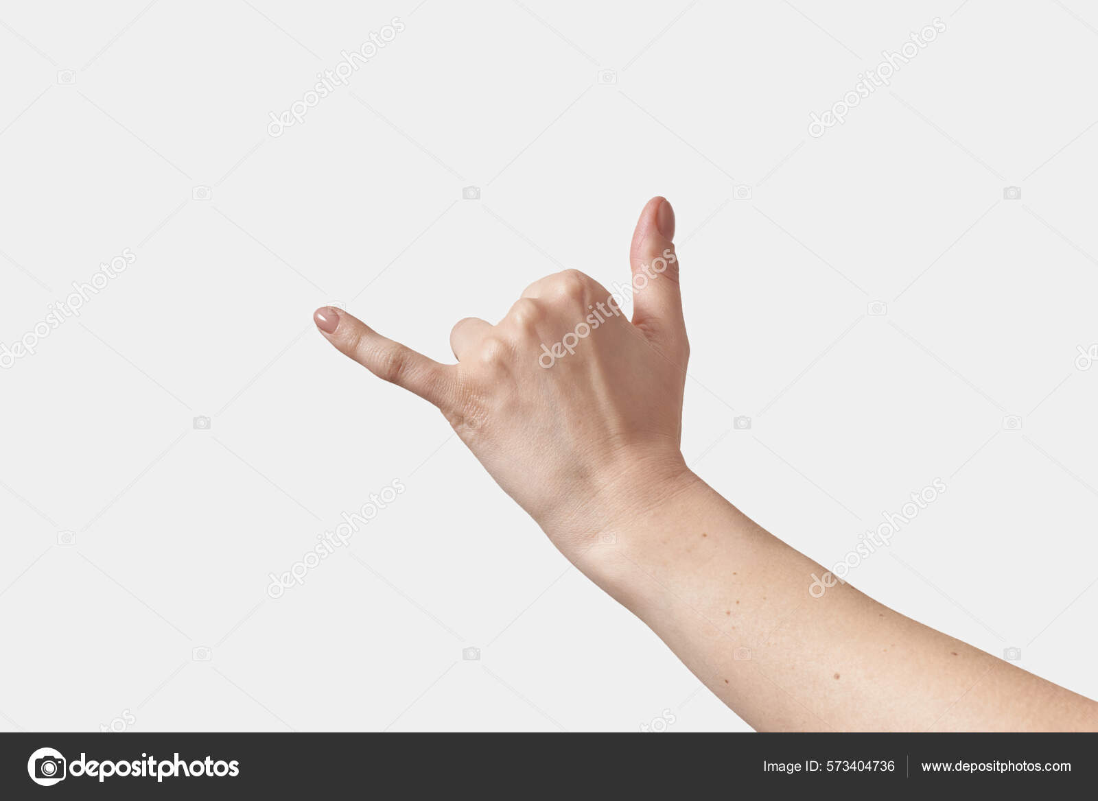 Outer Side Female Hand Sign Language Alphabet Gesture Letter Finger ...