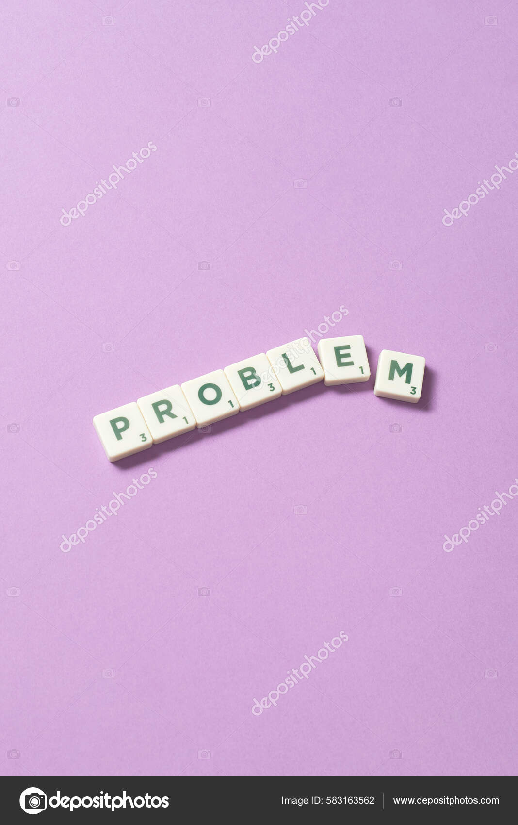 Problem Word Formed Scrabble Blocks Lilac Background Original Web ...
