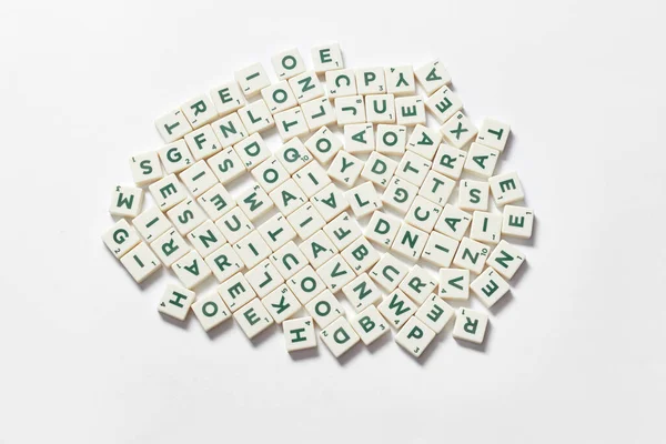 Female Word Formed Scrabble Elements White Background Creative Template ...