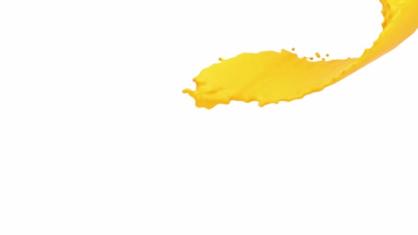 Fresh orange juice flow with slow motion over white — Stock Video ...