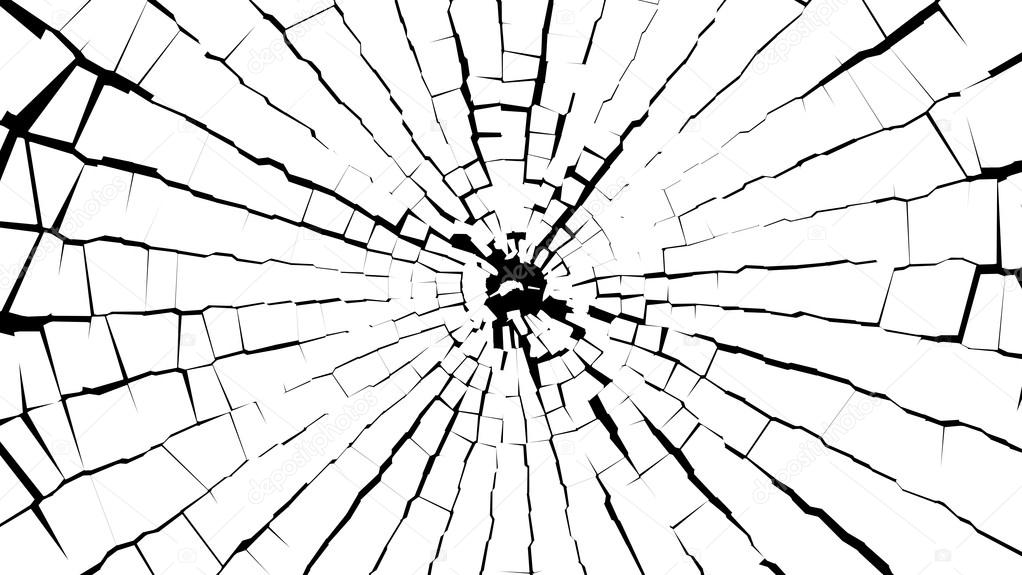 Abstract BW pieces of broken white glass over black — Stock Photo ...