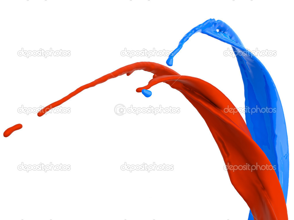 Splashes of red and blue liquid isolated — Stock Photo © Arsgera #19265843