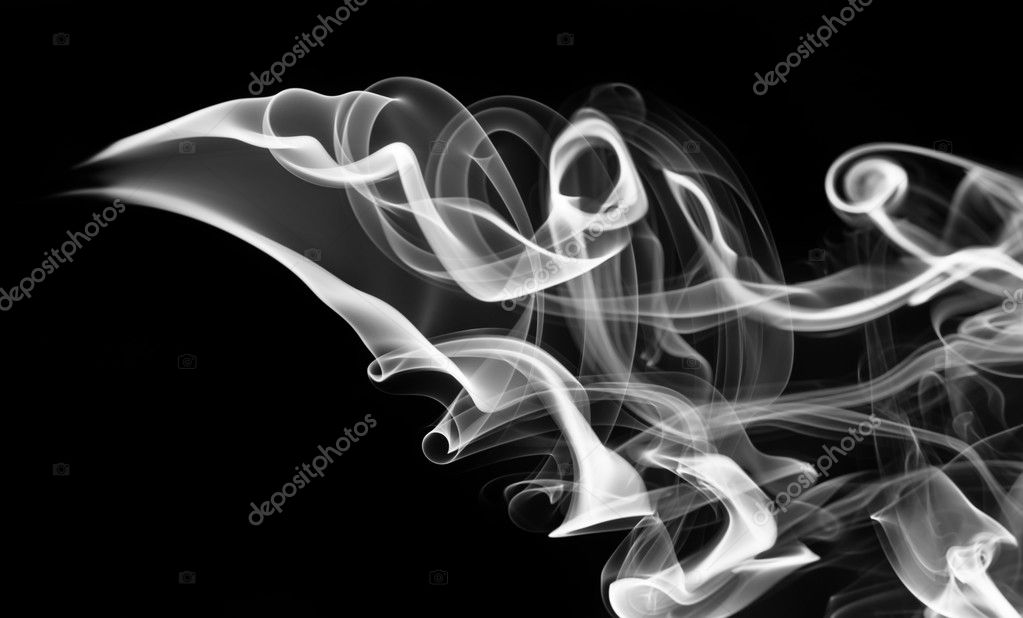 White smoke abstraction with swirls on black Stock Photo by ©Arsgera ...