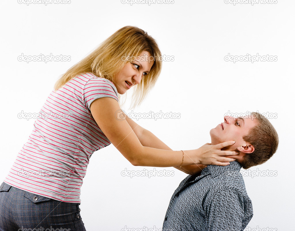 Young woman fighting with a man — Stock Photo © pzRomashka #39044159