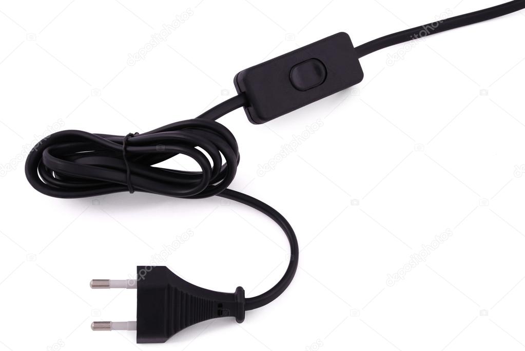 Toggle switch, socket and electrical cable (Clipping path) Stock Photo ...