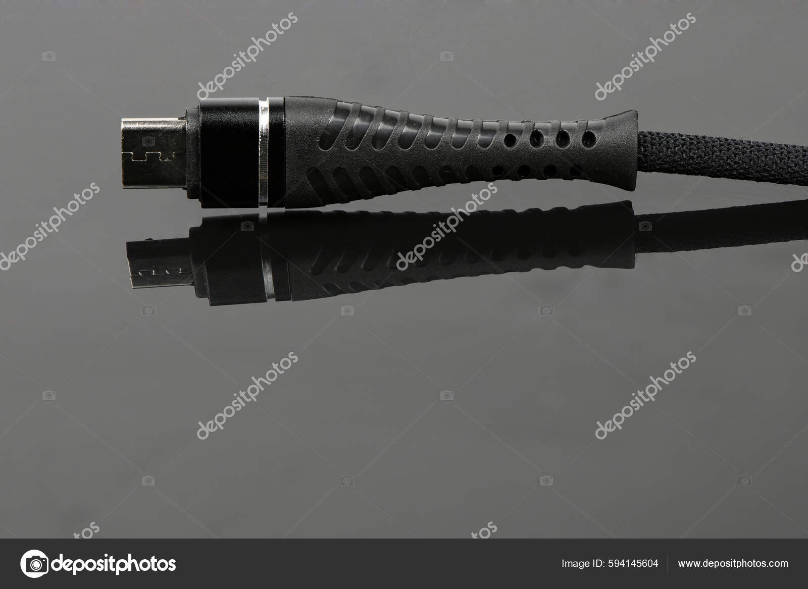 Closeup Usb Connector Black Acrylic Background High Resolution Photo ...