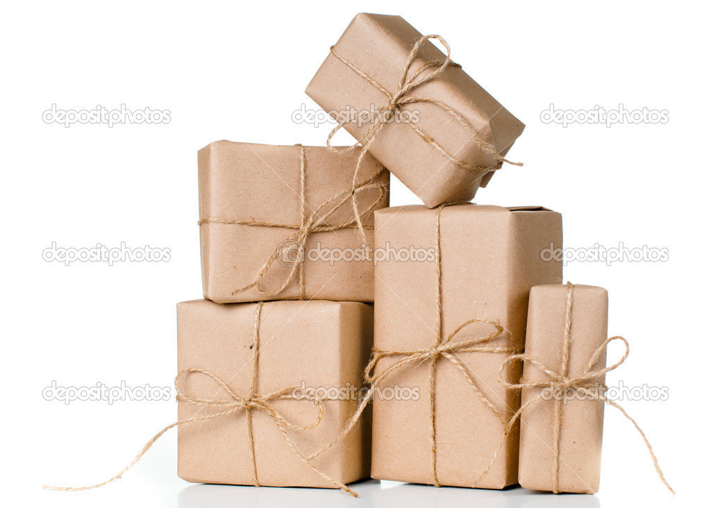 Several gift boxes, postal parcels Stock Photo by ©manera 39706183