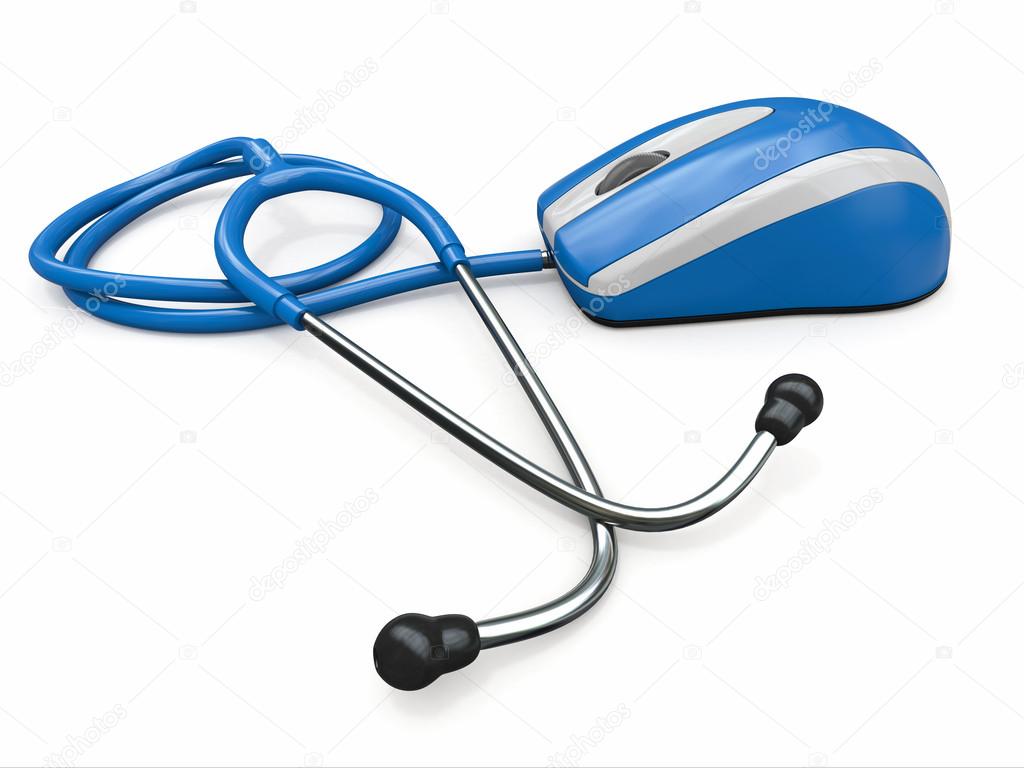Stethscope and computer mouse. Medical Technologies. Stock Photo by ...