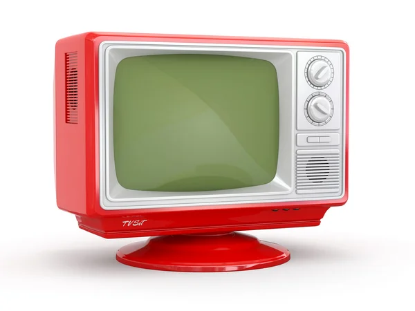 Vintage television concept. Stack of retro tv set on green backg Stock ...