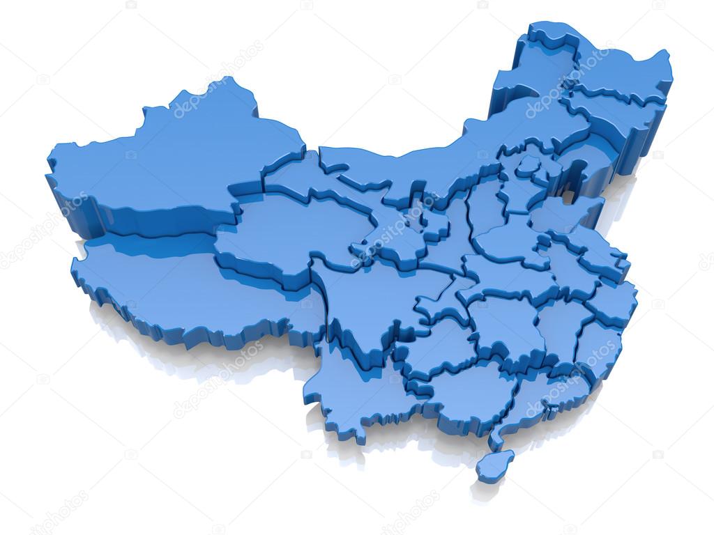 Three-dimensional map of China ⬇ Stock Photo, Image by © maxxyustas ...