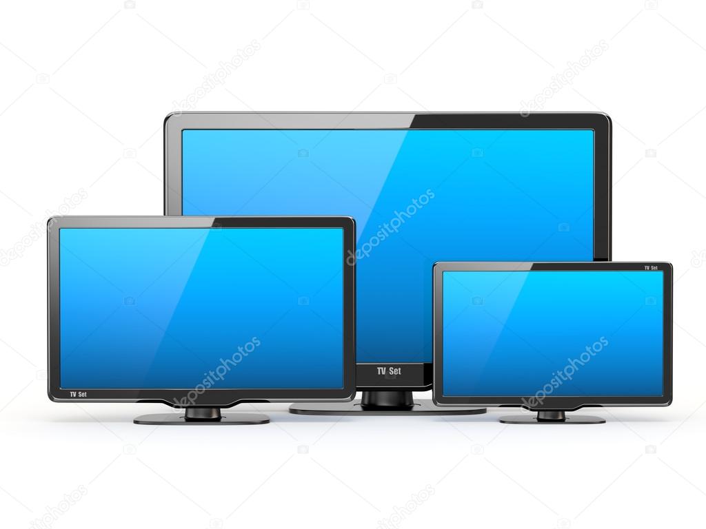 High Definition TV. Different screen sizes. — Stock Photo © maxxyustas ...