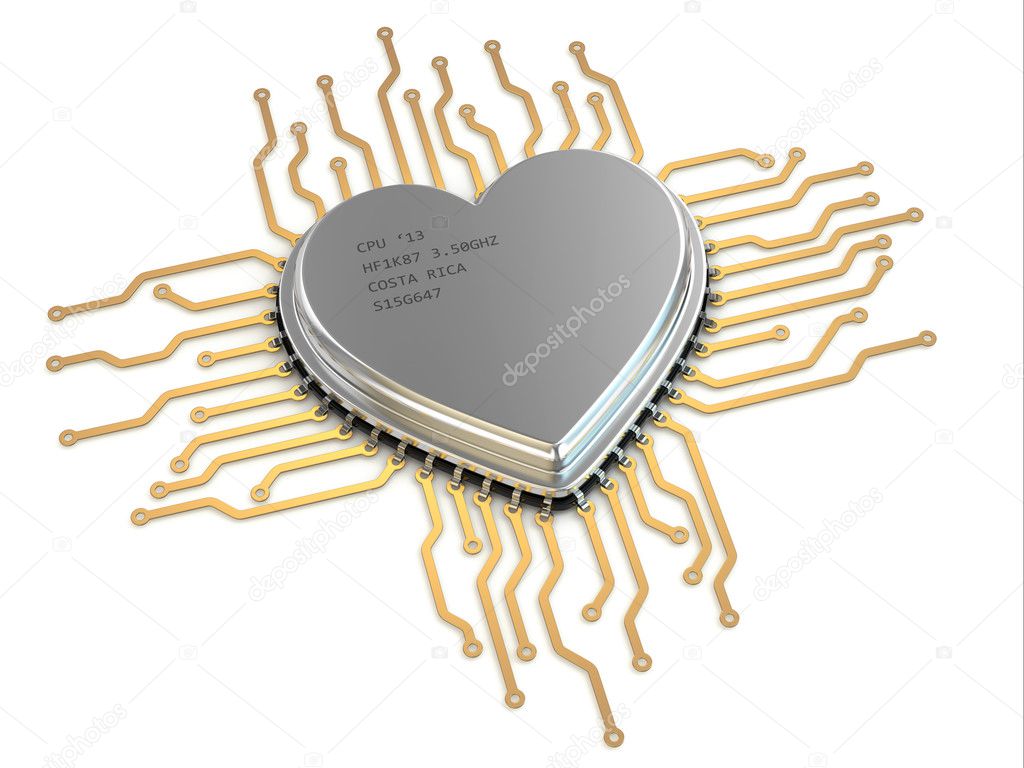 My favorite processor. Cpu as heart. — Stock Photo © maxxyustas #30634313
