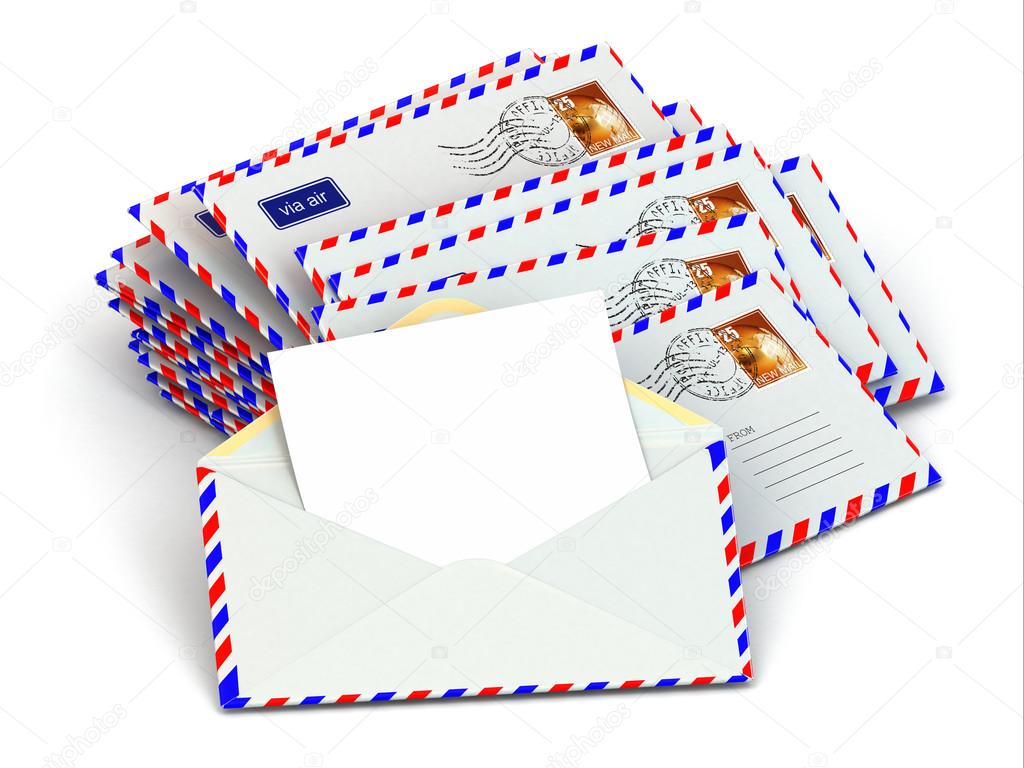 Mail. Stack of envelopes and empty letters. Stock Photo by ©maxxyustas ...