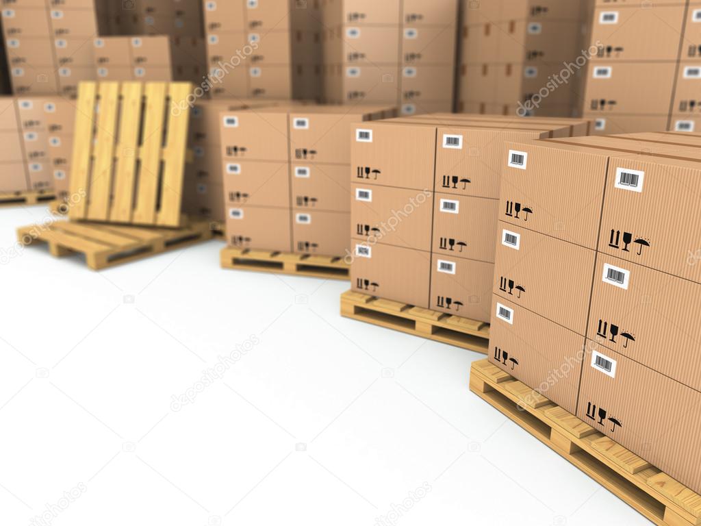 Storage. Cardboard boxes on pallet. Stock Photo by ©maxxyustas 38604971