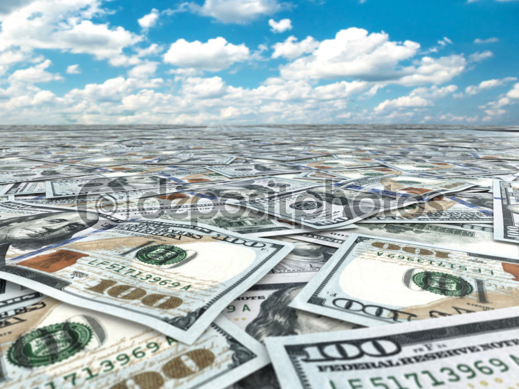A lot of dollar banknotes and sky. Stock Photo by ©maxxyustas 48002033
