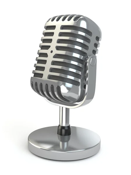 Vintage microphone on green background. Retro style. Stock Photo by ...