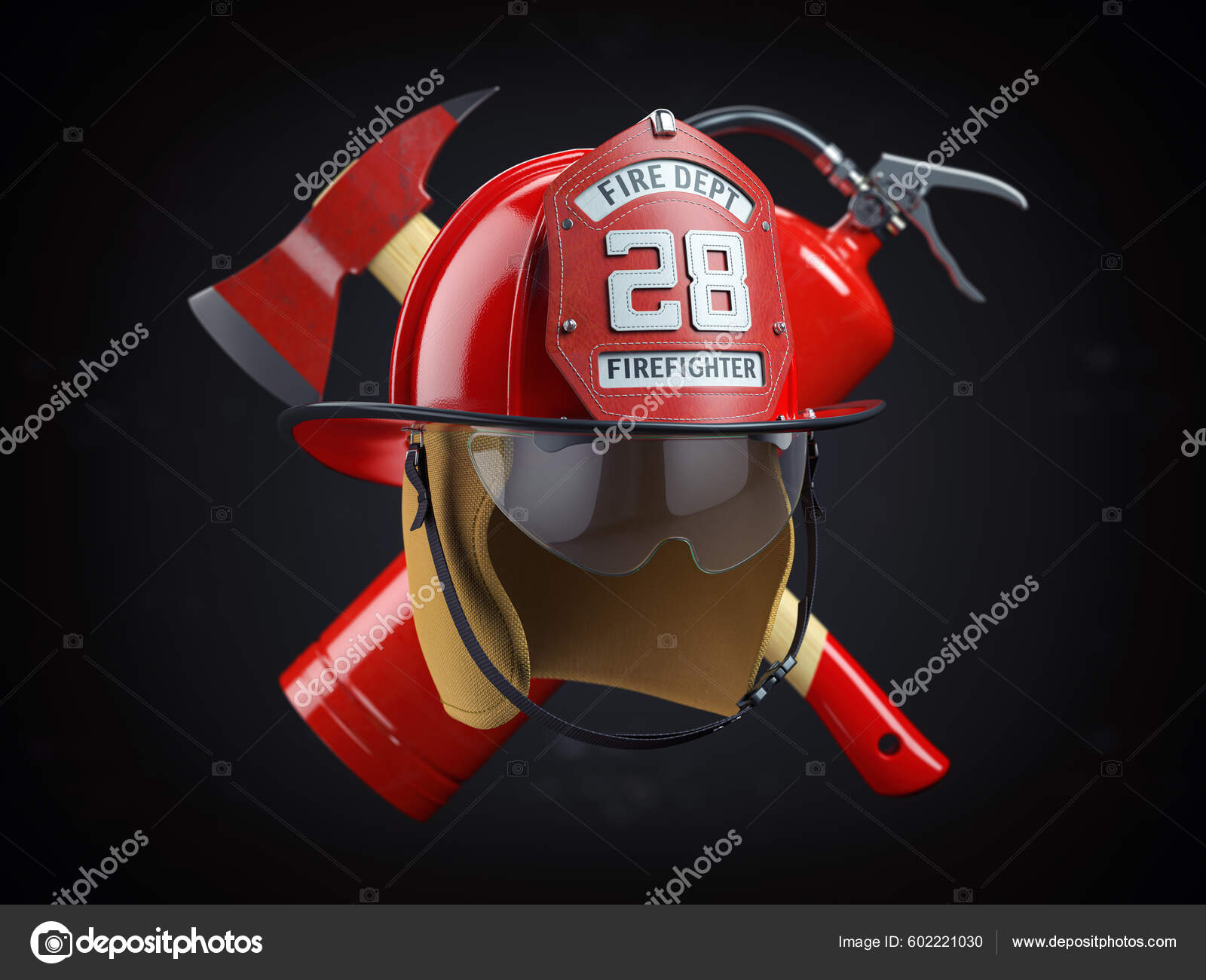 Illustration de Emblème Défense Contre Feu Insigne Pompier Sur Casque ...