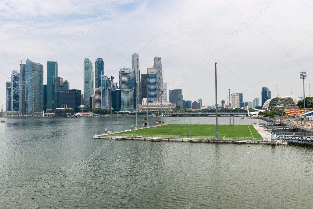 Floating soccer stadium in Marina Bay, Singapore – Stock Editorial ...