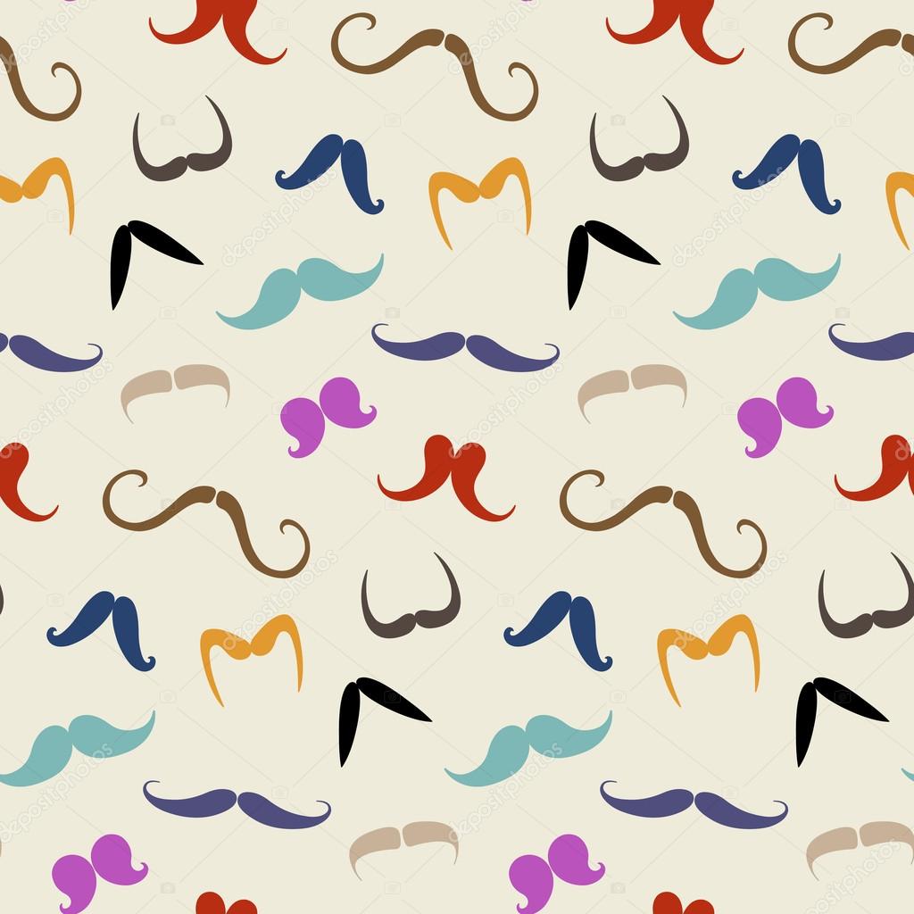 Colorful Mustache Background