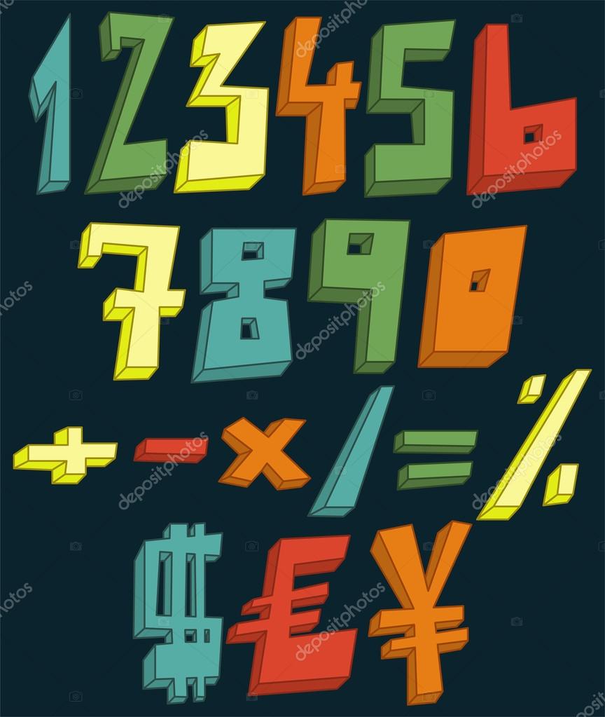 Colorful 3d numbers — Stock Vector © yayayoyo #21523471