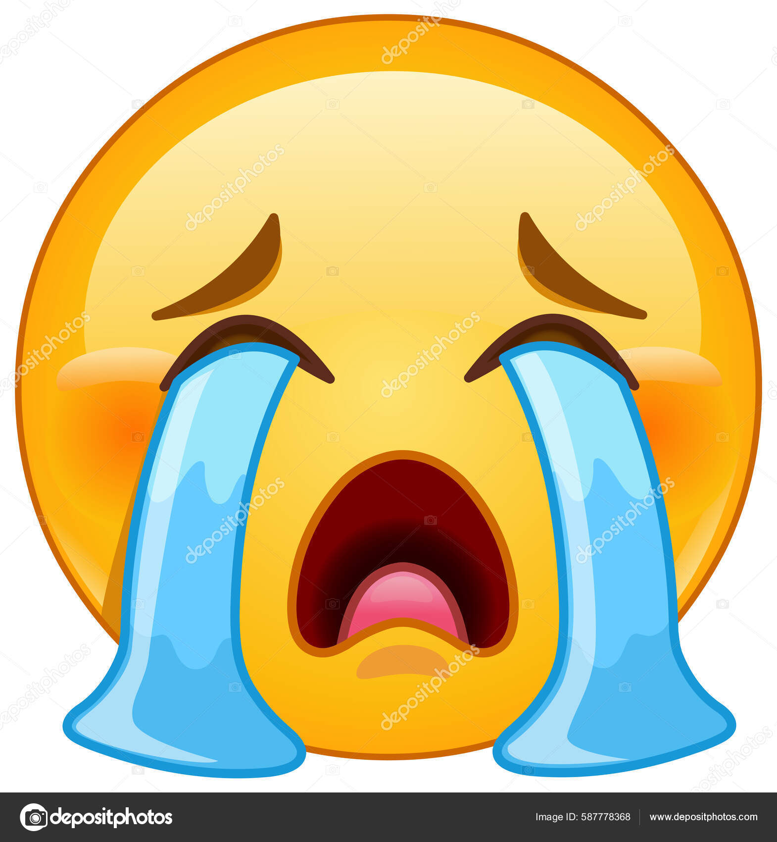 Emoji Emoticon Face Loudly Crying Vektor Stok oleh ©yayayoyo 587778368